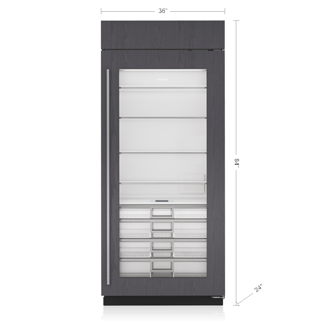 Sub-Zero 36" Classic Refrigerator with Glass Door Panel Ready