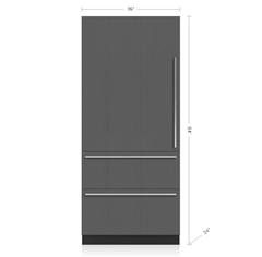 Sub-Zero 36 Inch Combo with Ice Maker Internal Dispenser (DET3650CIID)