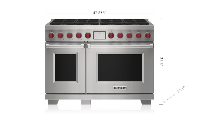 Wolf 48" Dual Fuel Range 8 Burners (DF48850/S/P)