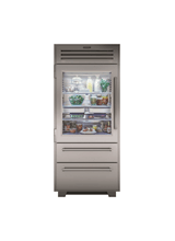 Sub-Zero - PRO3650A/RH - 36" PRO Refrigerator/Freezer with Glass Door ...