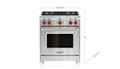 30" Gas Range GR304 Wolf Rangetop