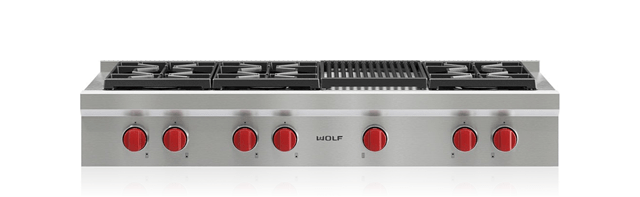 Wolf 48" Sealed Burner Rangetop - 6 Burners and Infrared Charbroiler ...