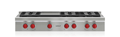 Wolf 48" Sealed Burner Rangetop - 6 Burners and Infrared Griddle (SRT486G)