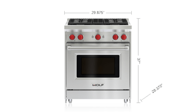 30" Gas Range GR304 Wolf Rangetop