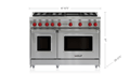 48" Gas Range 6 Burner Infrared Charbroiler Wolf Rangetop